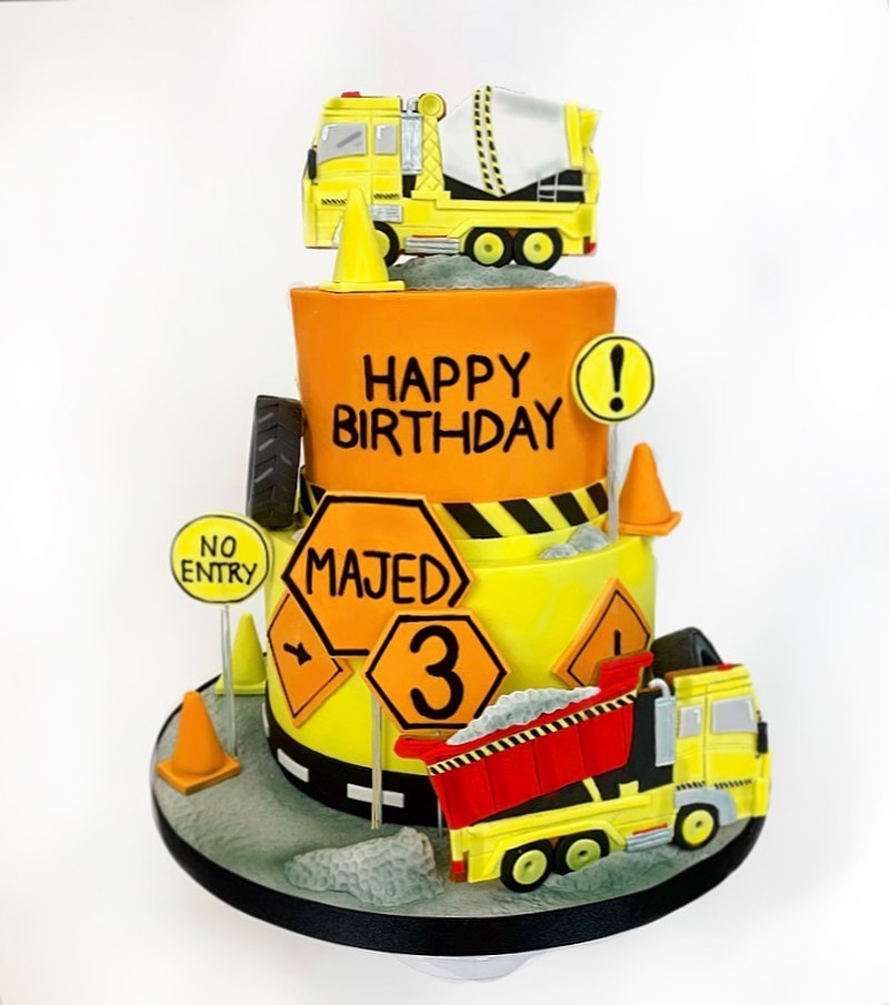 Construction Cake For Tiered Cake
