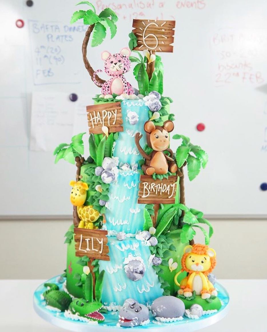 Forest Themed Cakes With Waterfalls
