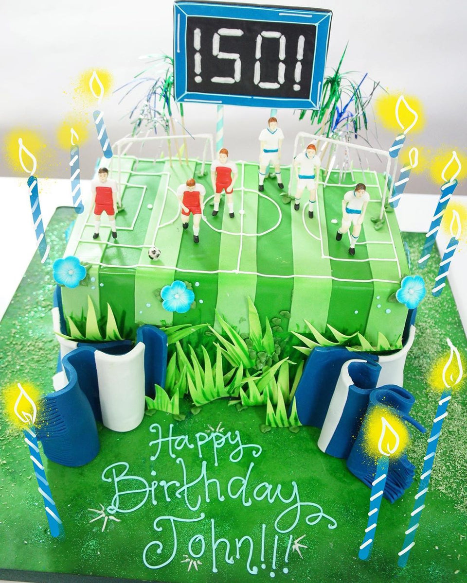 Football Pitch And Ball Cake – Tuck Box Cakes